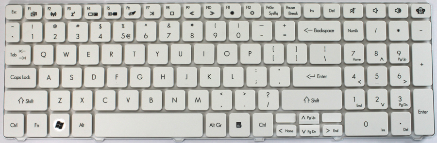 Gateway MS Series MS2300 (White) Laptop Keyboard Keys